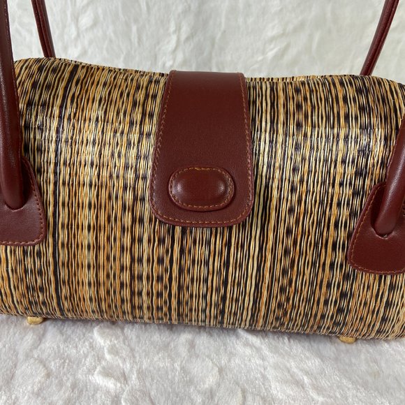 Le Sac | Bags | Vintage Le Sac Kultura Handbag Straw Woven Handbag ...
